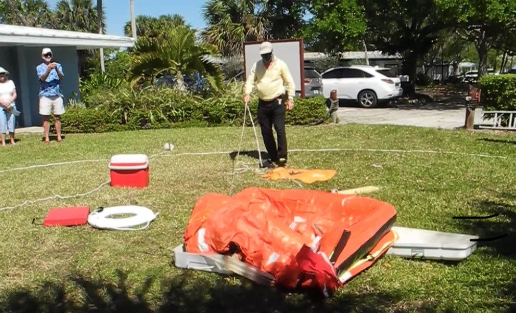 Inflatable Life Saving Equipment Demonstration - Captain Chris Yacht ...